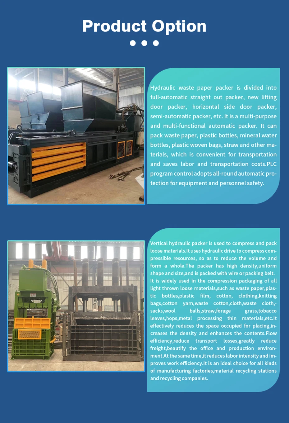 Pneumatic Hydraulic Carton Packing Box Compress Baler Machine Tailored ...