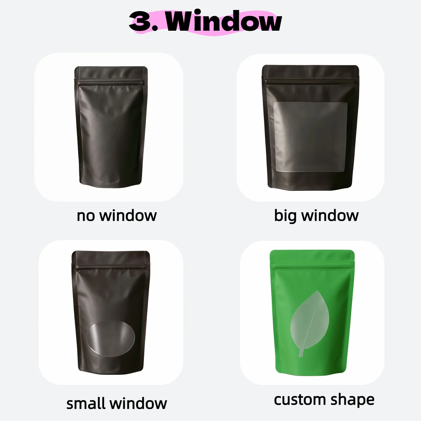 Custom Packaging Zip Lock Mylar Bag Glossy Matte Free Design Low MOQ ...