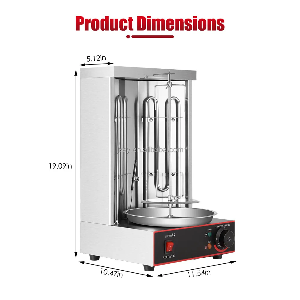 Kebab Machine Electric Vertical Broiler Gyro Grill Machine Temperature ...
