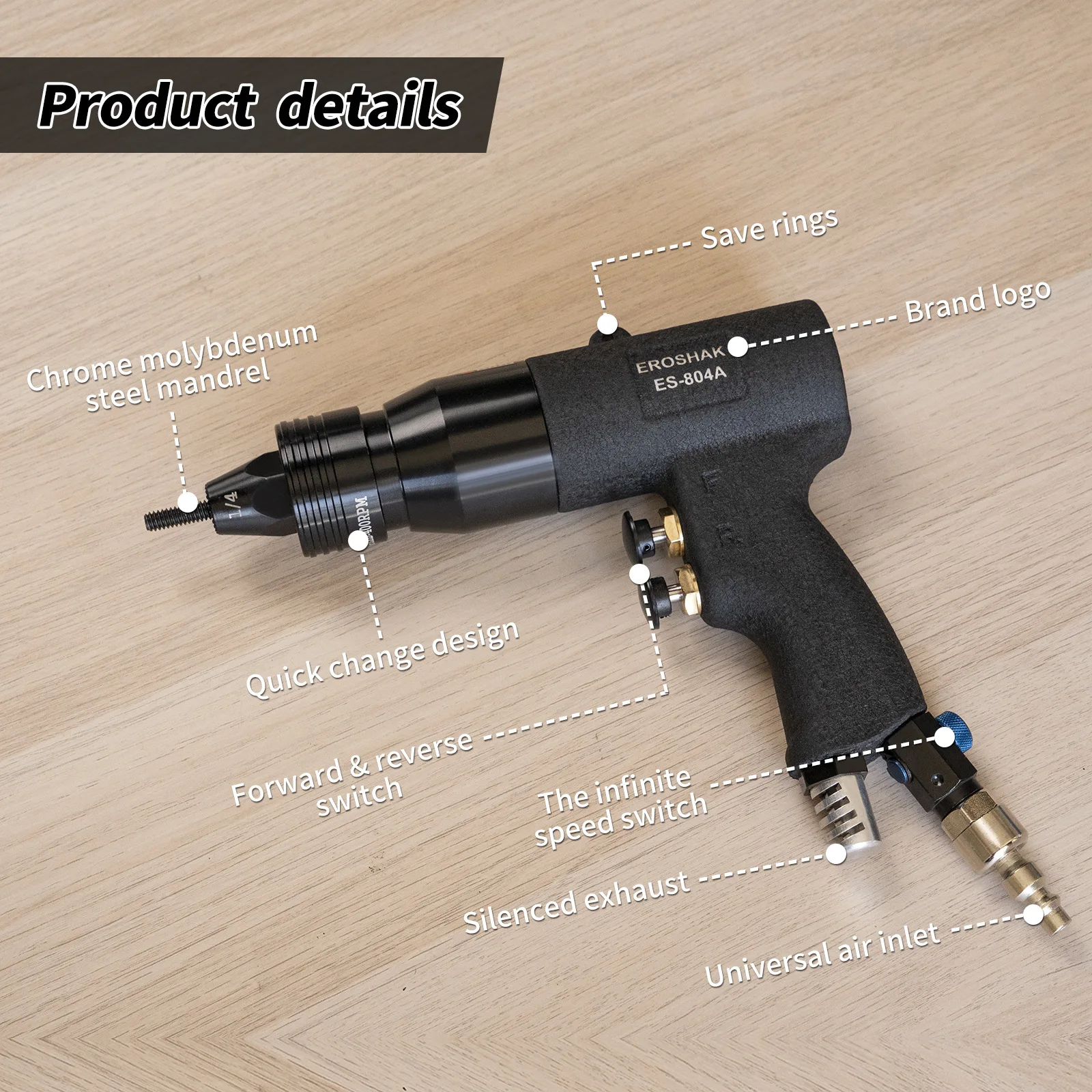 Heavy Duty Black Adjustable Powerful Pneumatic Riveting Portable Air ...