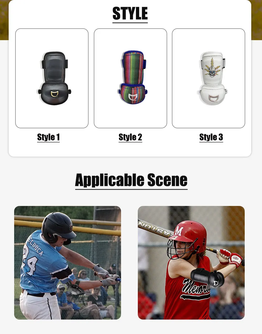 2023 Pu Leather Baseball Elbow Guard Series For Baseball Solfball Thick ...