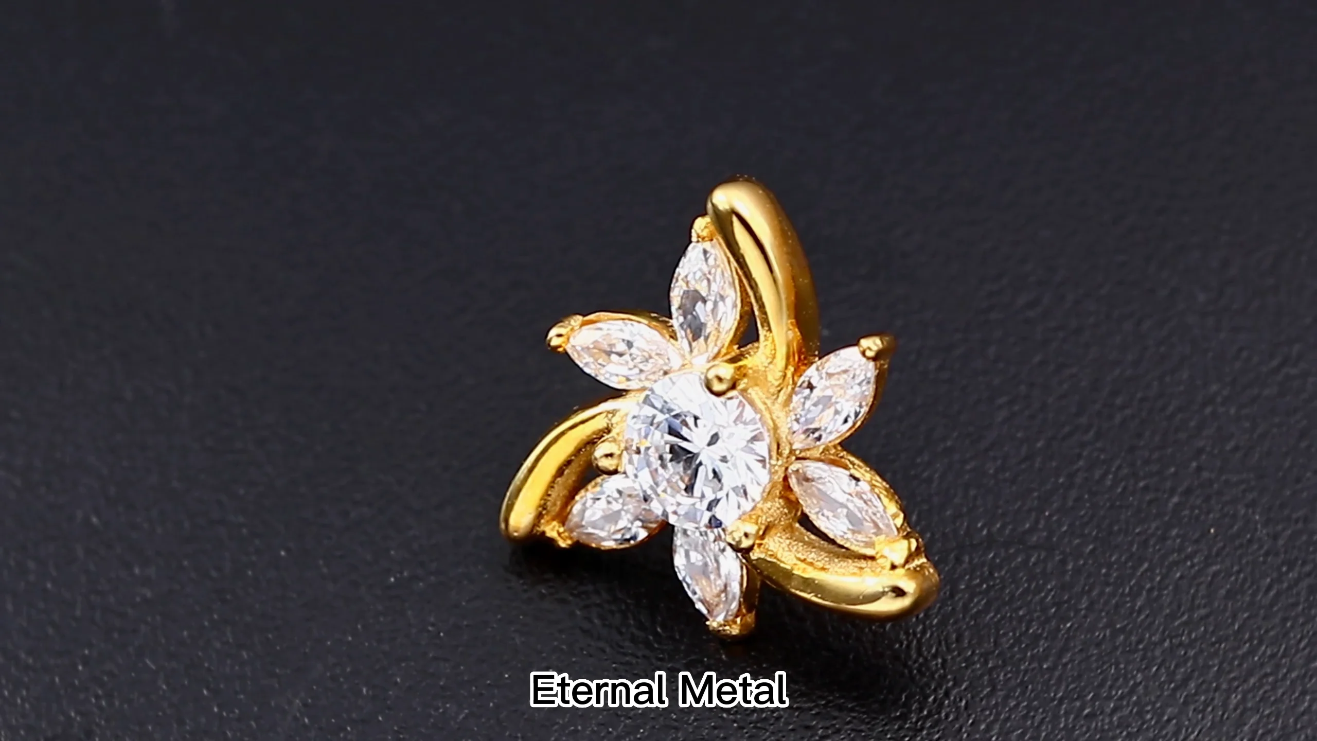 Eternal Metal 14k Solid Gold Heart Shaped Internally Threaded Tops ...