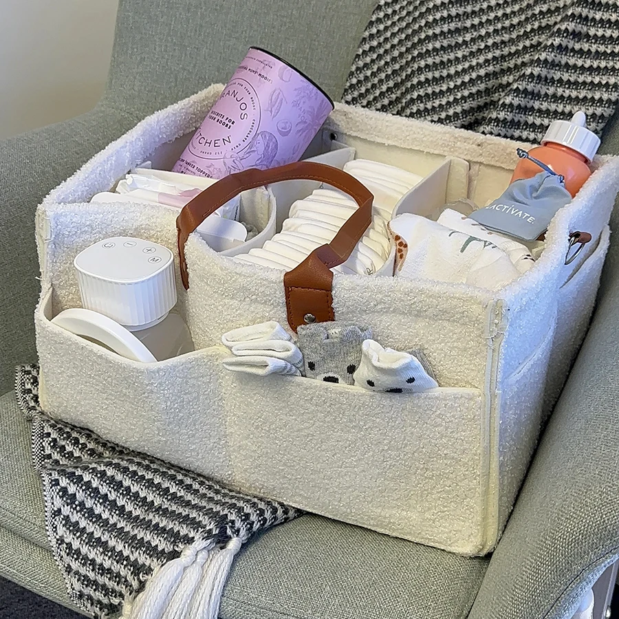 Custom Baby Shower Basket Baby Mummy Bag Organizer Teddy Caddie Baby ...