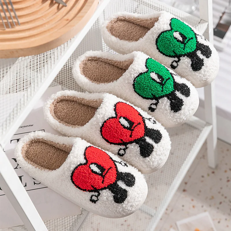 Bad Cute Bunny Slippers For Women Keep Warm Couples Slides Home ...