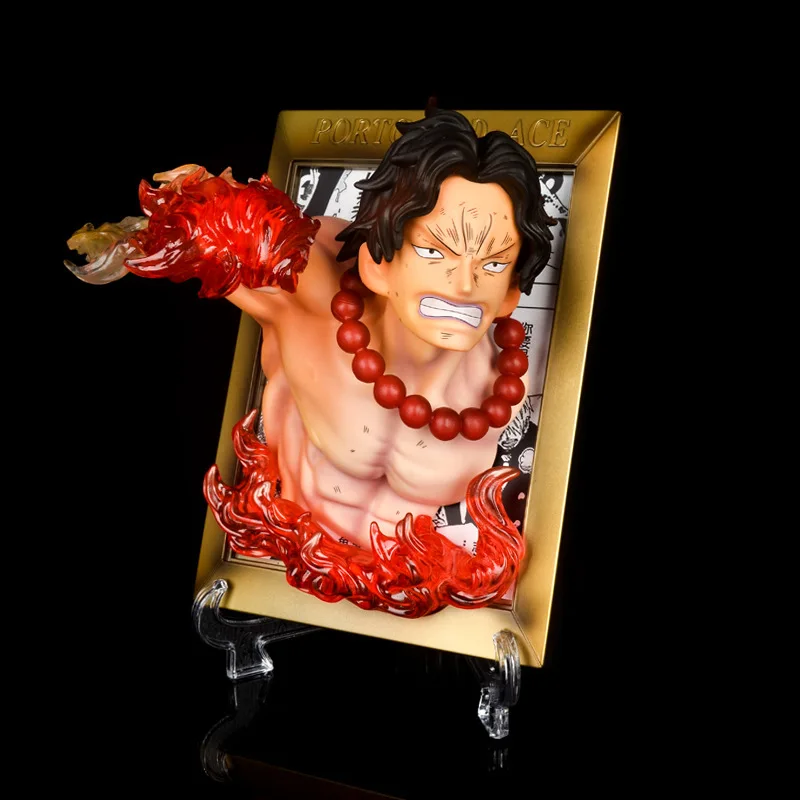 3D Painted Photo Frame of Luffy, Ace, & Sabo Action Figures