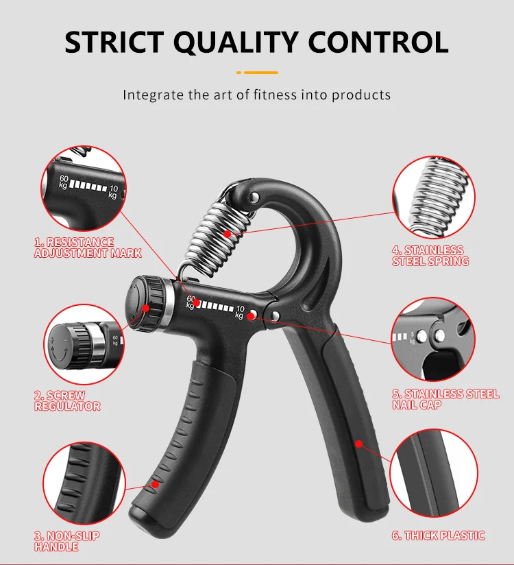 High Quality 10-60kg Hand Grip Strengthener Exerciser Workout Wrist ...