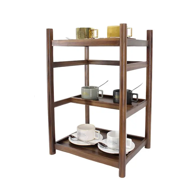 3-layer Wood Storage Shelf Simple Practical Coffee Table Tea Rack Stand ...