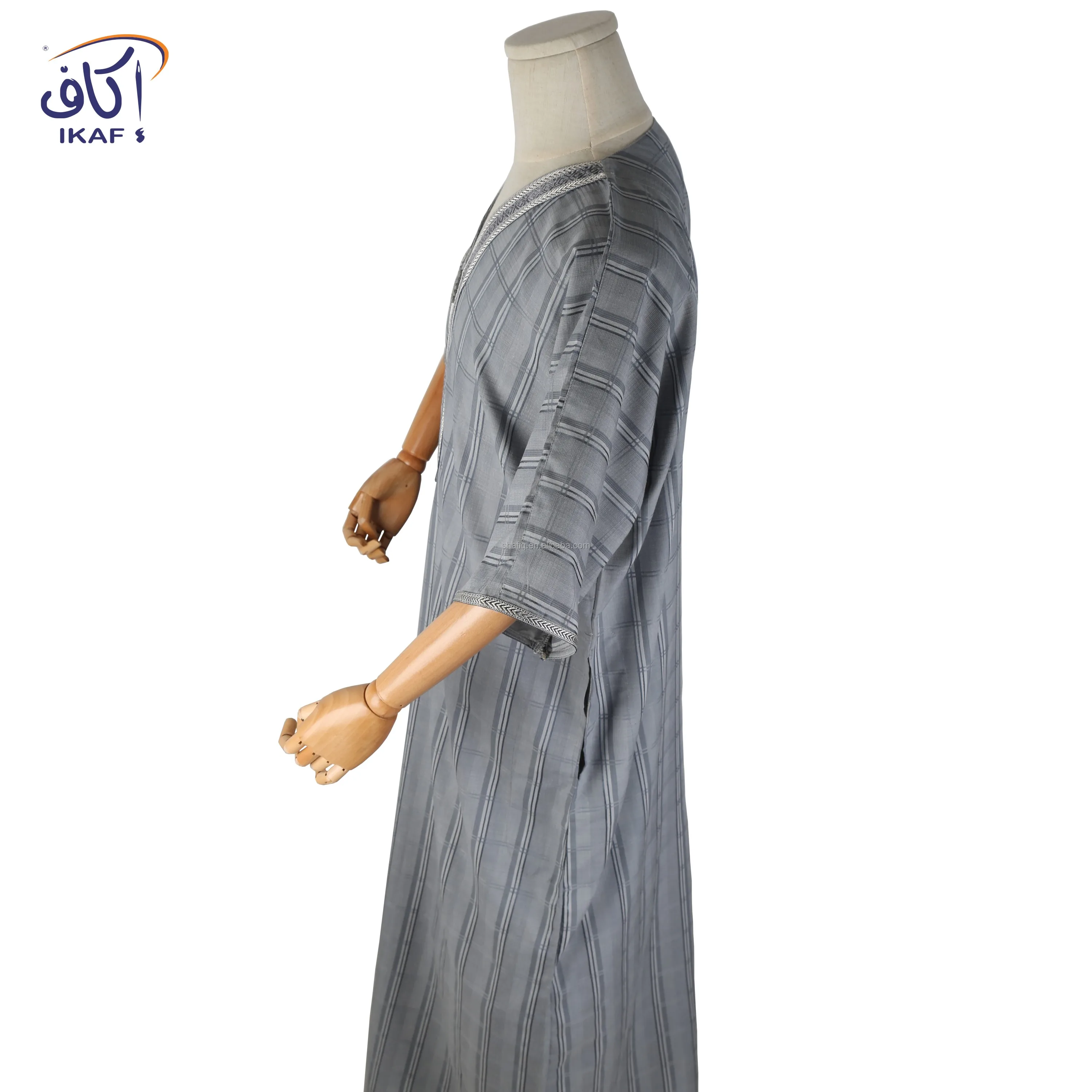 Modern Rayon Half Sleeve Islamic Robe Djellaba Abaya Jalabya Arabic ...