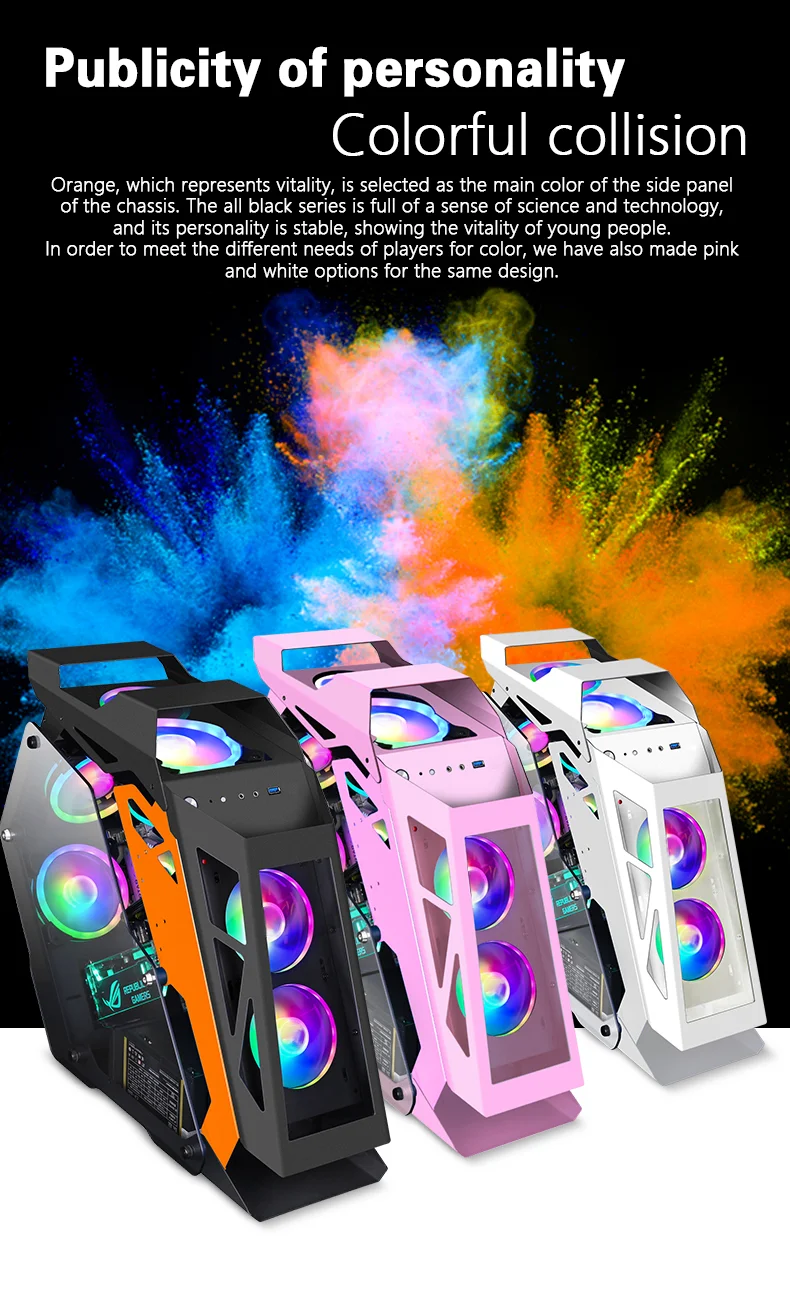 Mid Tower M-ATX Gaming Case with Tempered Glass & RGB Leds