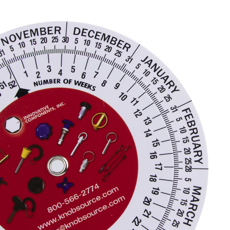 Plastic Rulers Custom Imprinted White Gloss Vinyl Date Finder