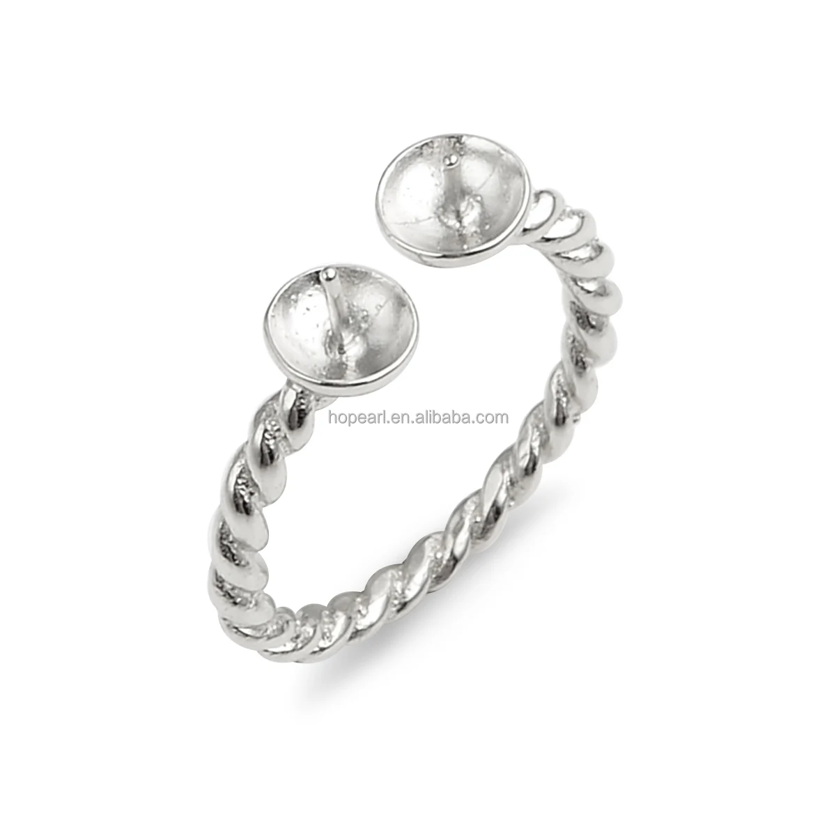 Ssr170 Women Girls Open Rings Twisted Fine 925 Sterling Silver Settings ...