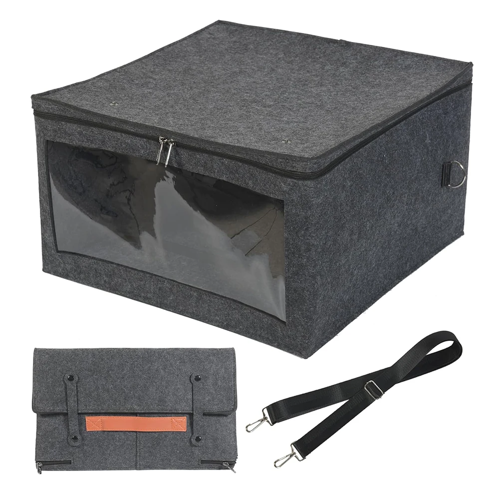 Upin Visible Collapsible Cube Felt Storage Bin Single-tier Foldable ...