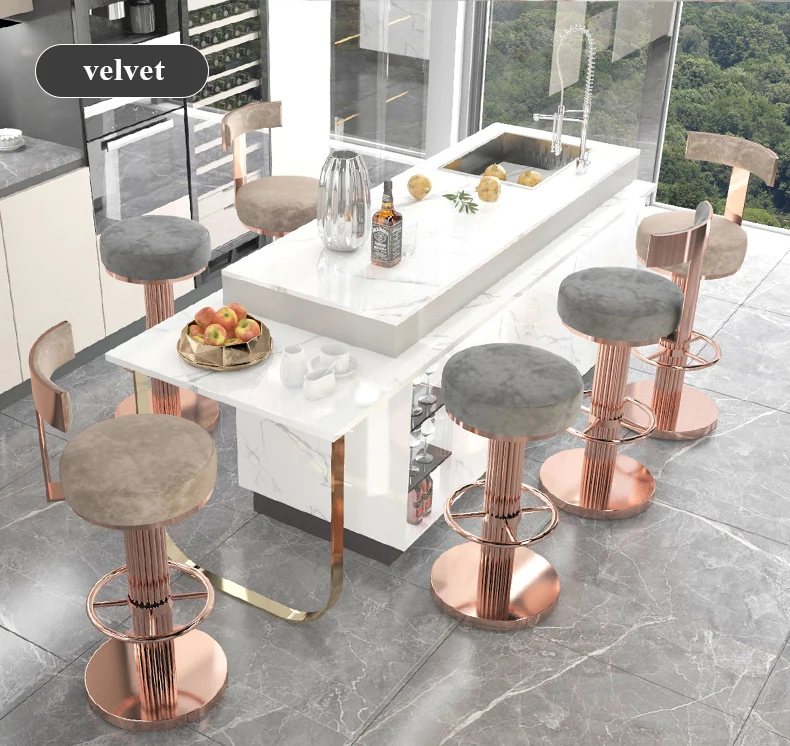 Luxury Bar Stools with Backrest - Perfect for Kitchen & Hotel
