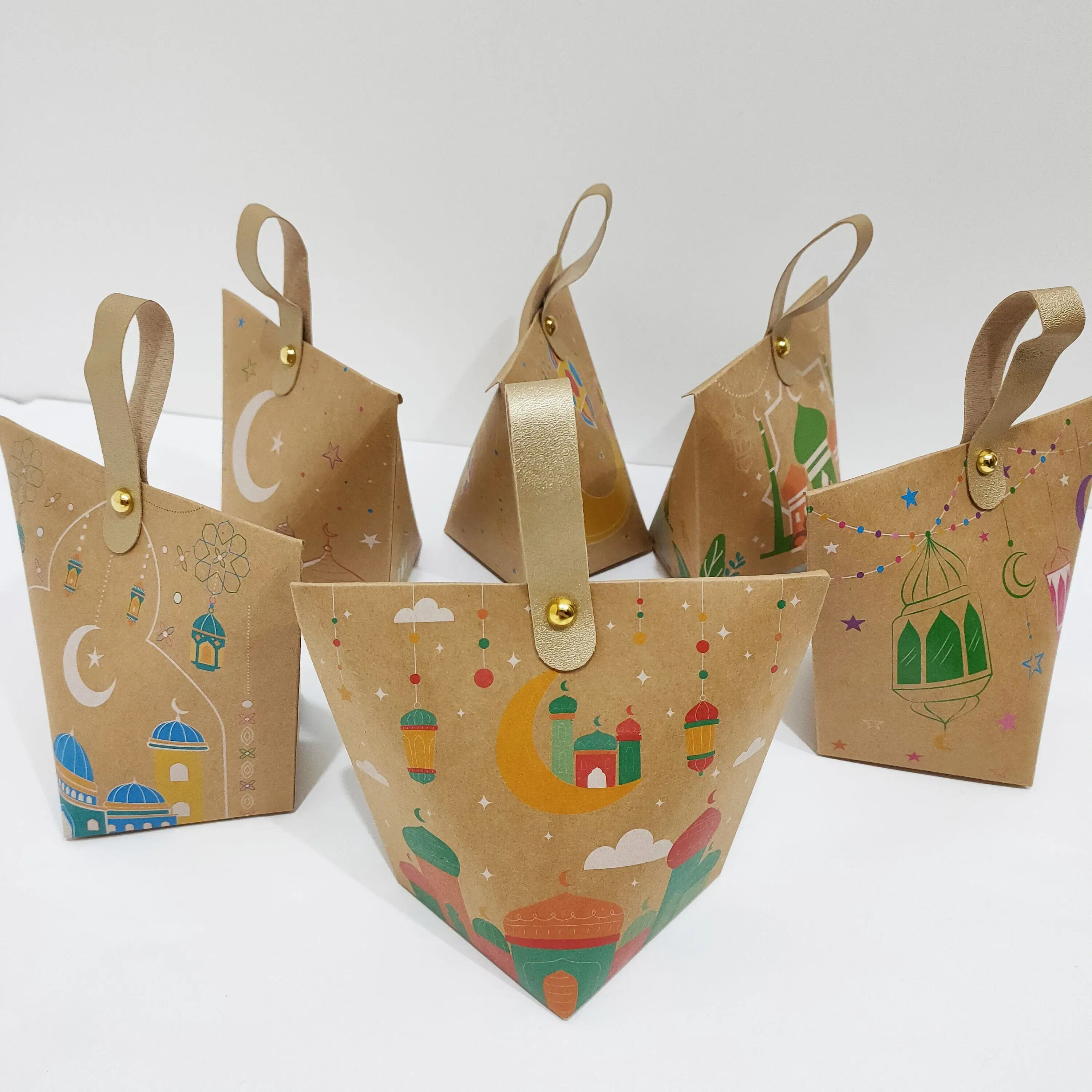 Eid Al Fitr Mubarak Handheld Paper Bag Muslim Ramadan Candy Mini ...