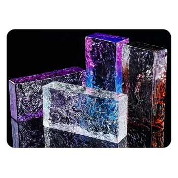 Gradient Crystal Glass Brick Ice Crystal Textured Building Glass Bricks ...