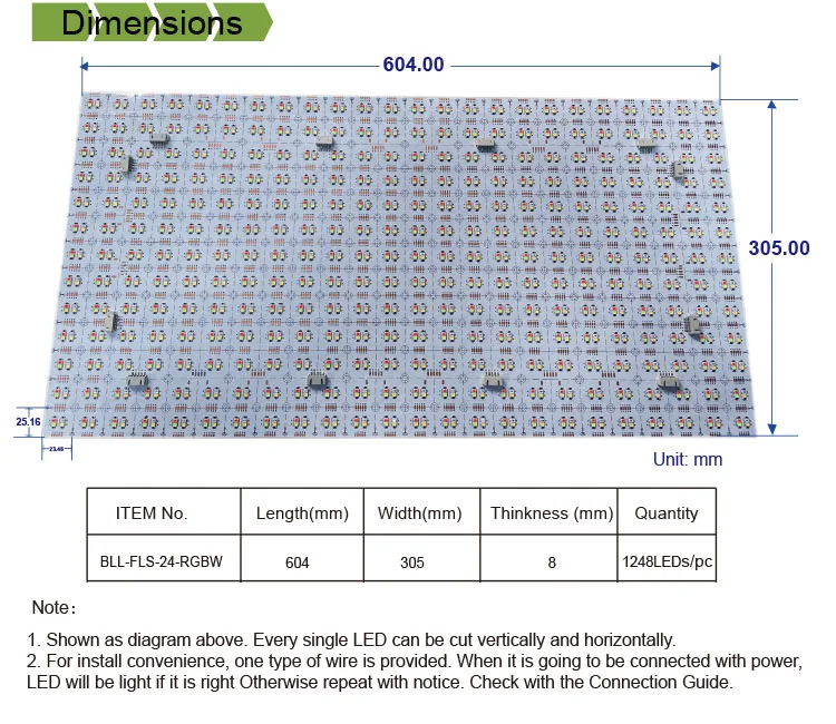 RGBW SMD 2835 LED High Density 1248LED DC24V LED Strip Light