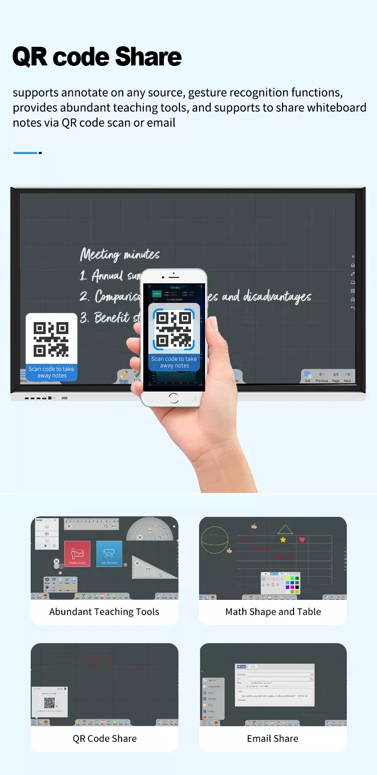 75inch Pizarron Portable Smart Board - Interactive Whiteboard
