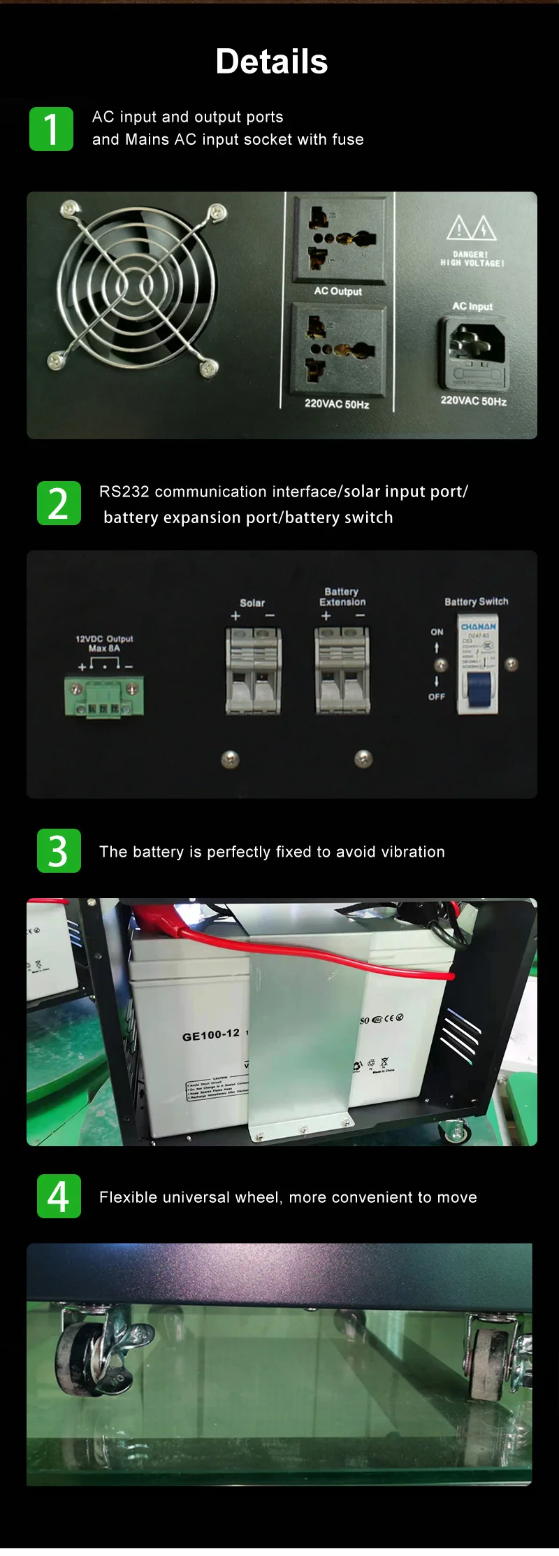 100ah 50ah 12v 24v 1000w Pwm Mppt Home Outdoor Portable Integrated ...
