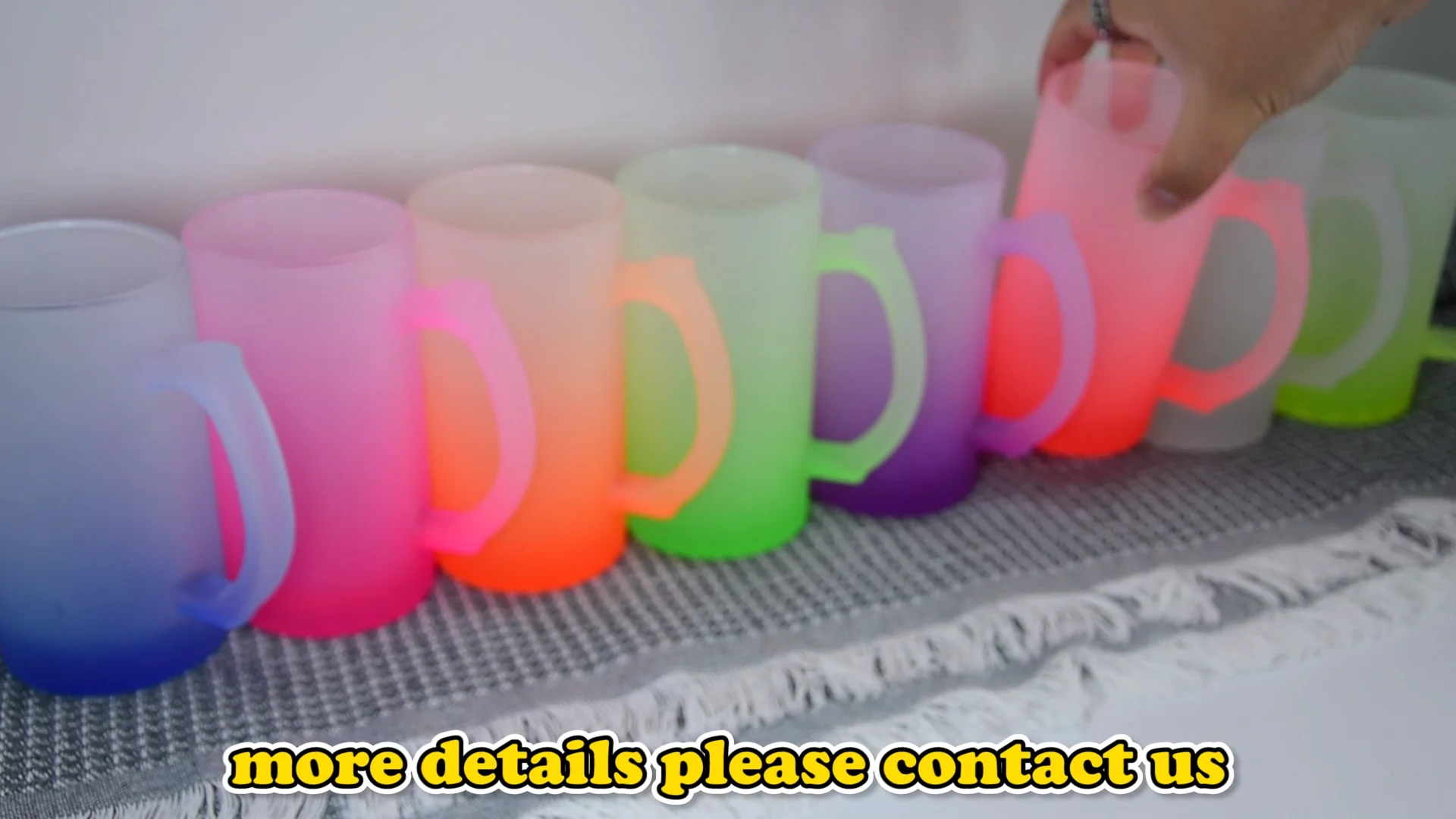 16oz Frosted Glass Gradient Color Sublimation Blank Coffee Cups Mugs ...