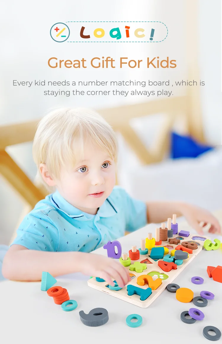 3 in 1 Recognition Number Activity Matching Board for Kids