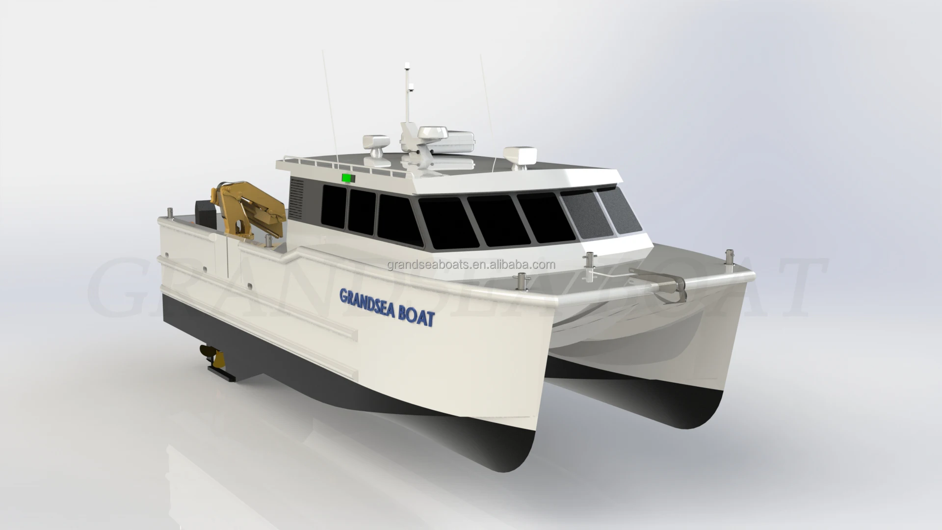 Grandsea 12m Aluminium Catamaran Work Boat New Sea Farm Work Boat with ...