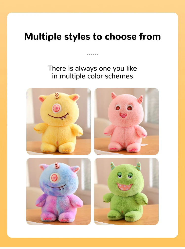 Yangzhou OEM New Arrival Custom Colorful Cute Little Monster Plush Toy ...