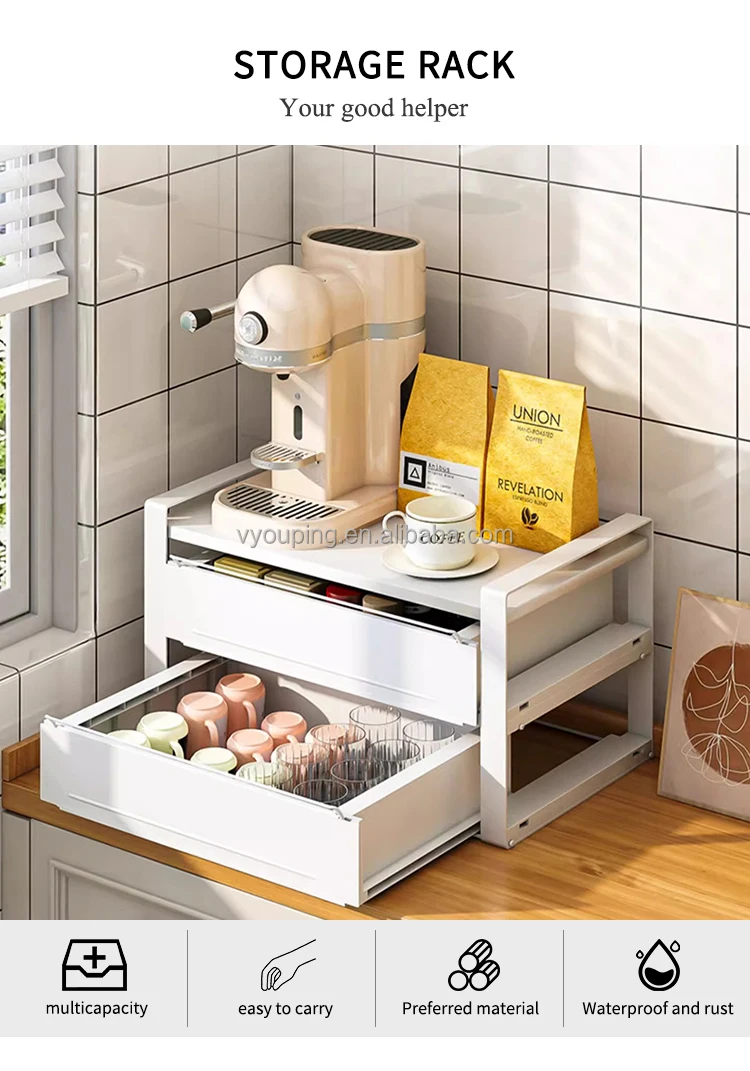 Coffee Cup Capsule Storage Rack 2024 New Home Office With Drawers Metal ...