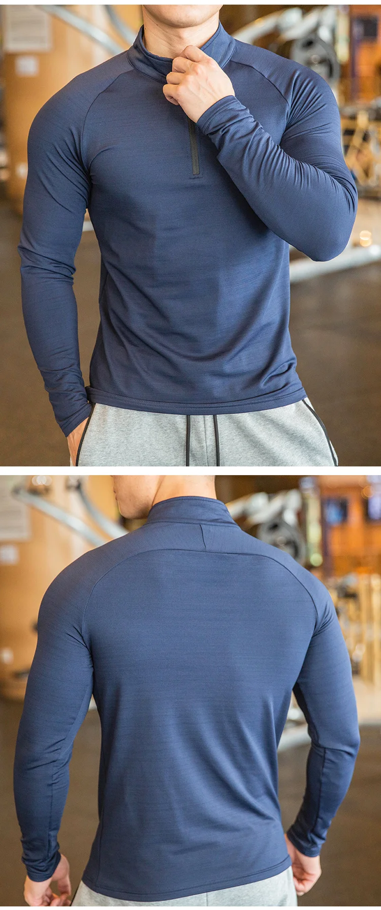 Bodybuilding Long Sleeve Men's Compression Fitness T Shirts