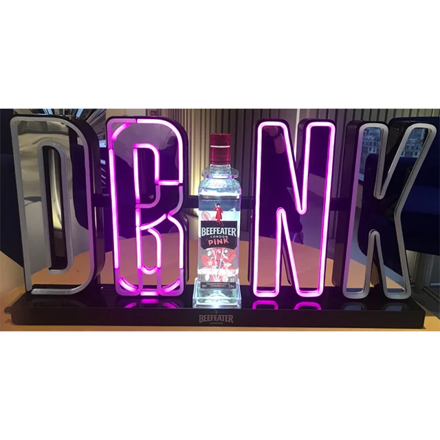 New Design Neon Color Changeable Perspex Wine Glorifier Counter Top ...