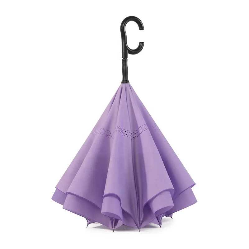 25inch Large Inverted Umbrella Auto Open Umbrella Change Color When Wet ...