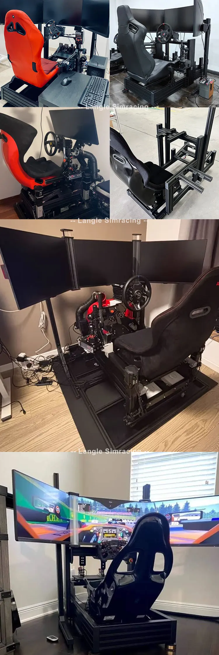 Durable 6063 T5 Aluminum Sim Racing Rig Cockpit & Seat
