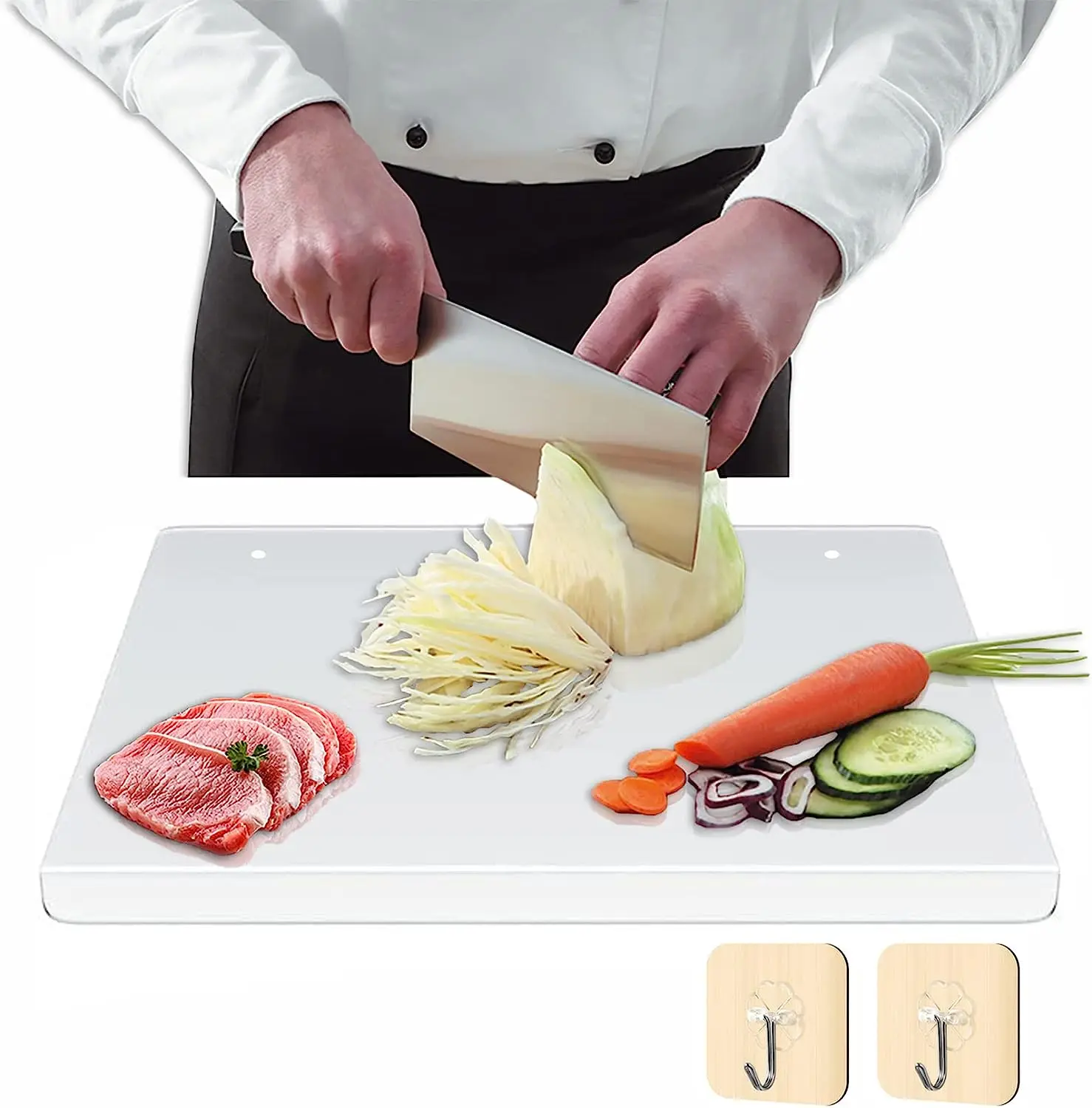 Clear Acrylic Cutting Board Set, Non Slip Transparent Chopping Board ...