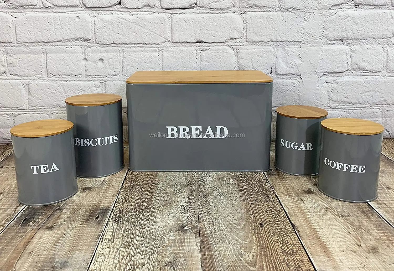 Home Metal Bread Bin Storage Canister Set Food Loaf Bread Box With ...