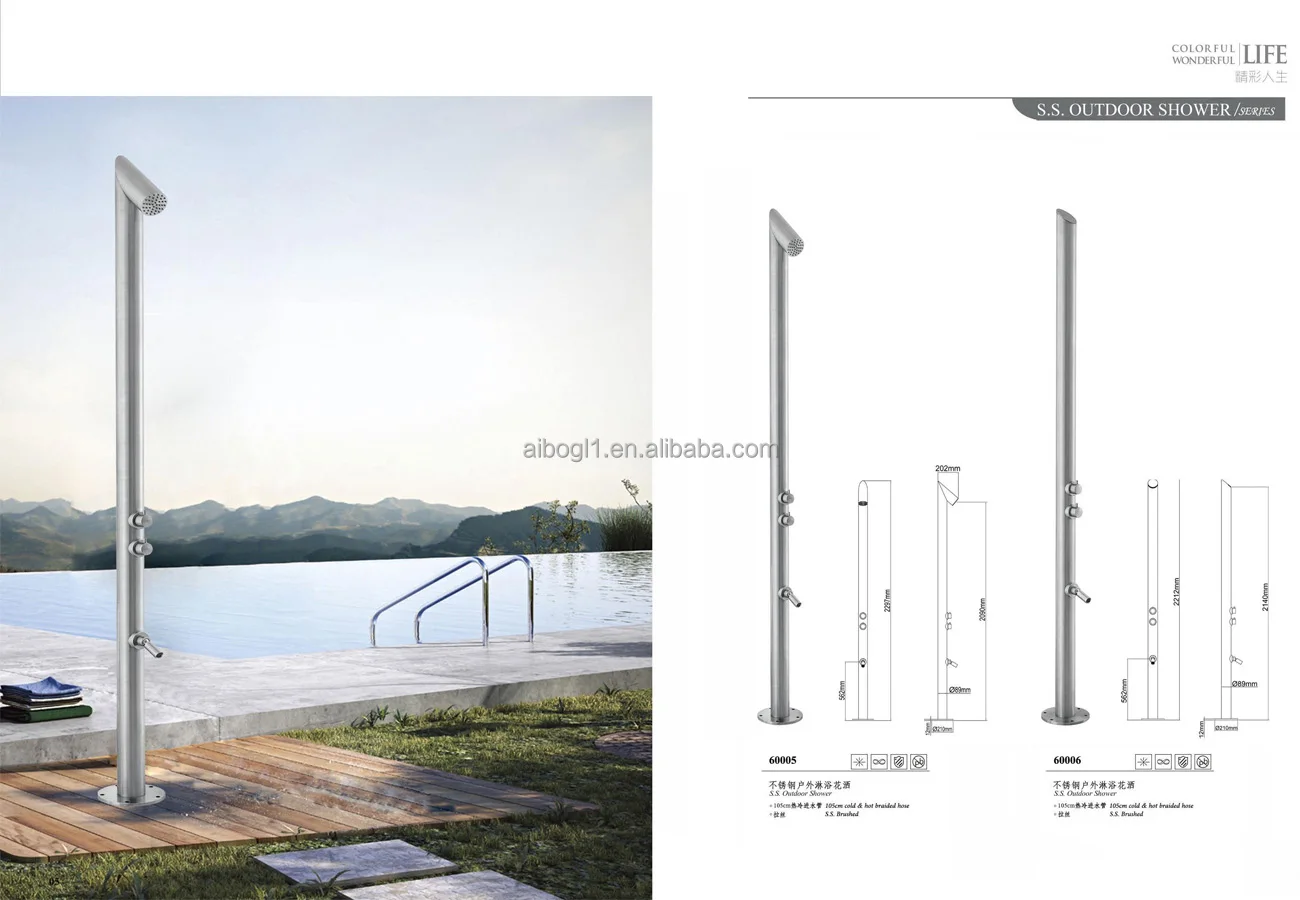 Stainless Steel Outdoor Solar Shower Faucet for Pool & Garden - ODM
