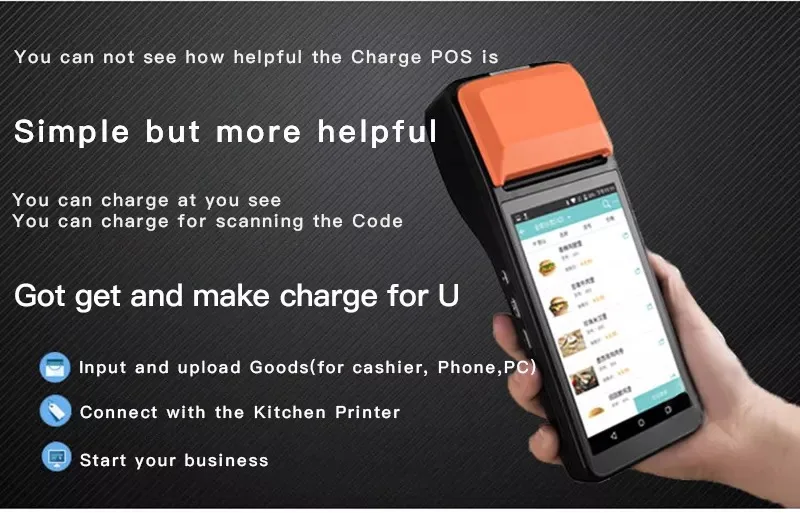 H5 Pos Terminal Receipt Printer Android 8.1 Handheld Mobile Pos With 3g ...