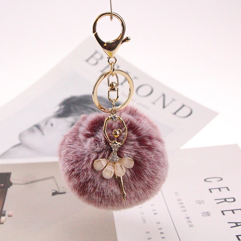 28 Colors 2in1 Dancing Fluffy Pompom Keychains - Five Below Keychain