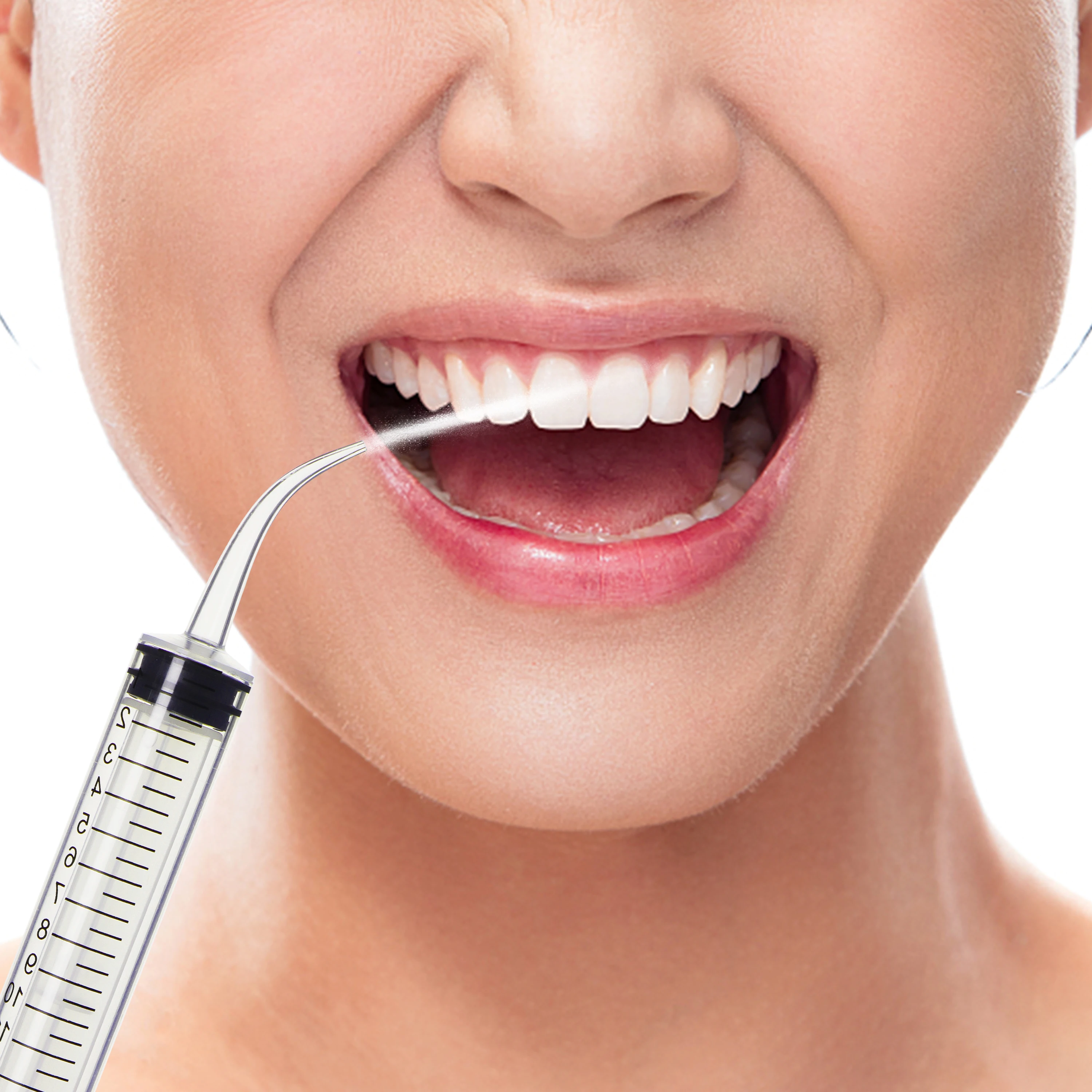 Curved Tip Plastic Injection Syringe Dental Disposable Irrigation ...