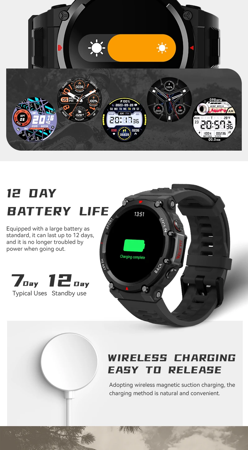 ZW25 Outdoor Sport Smart Watch - BT Touchscreen Smart Watch