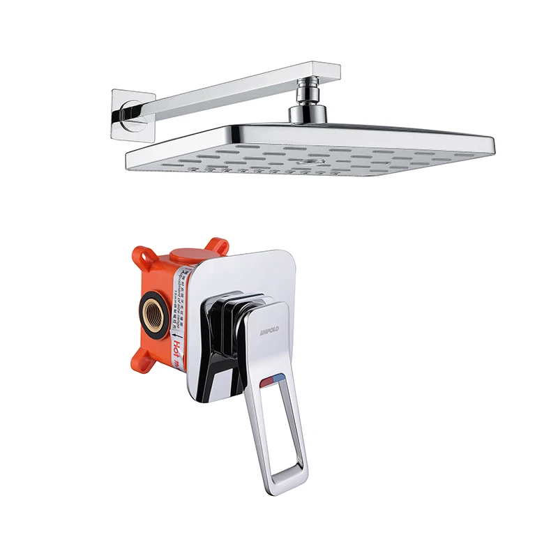 Empolo Wall Mounted Hotel Shower Mixer Concealed Brass Bathroom Chrome ...