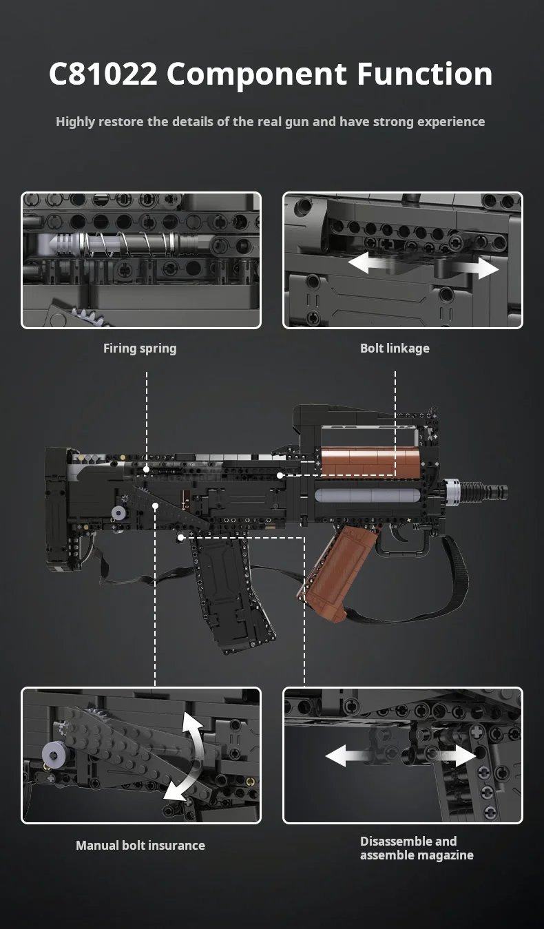 Pistol Brick Ak47 Riffle Gun Swat Military Army Building Blocks Weapon ...