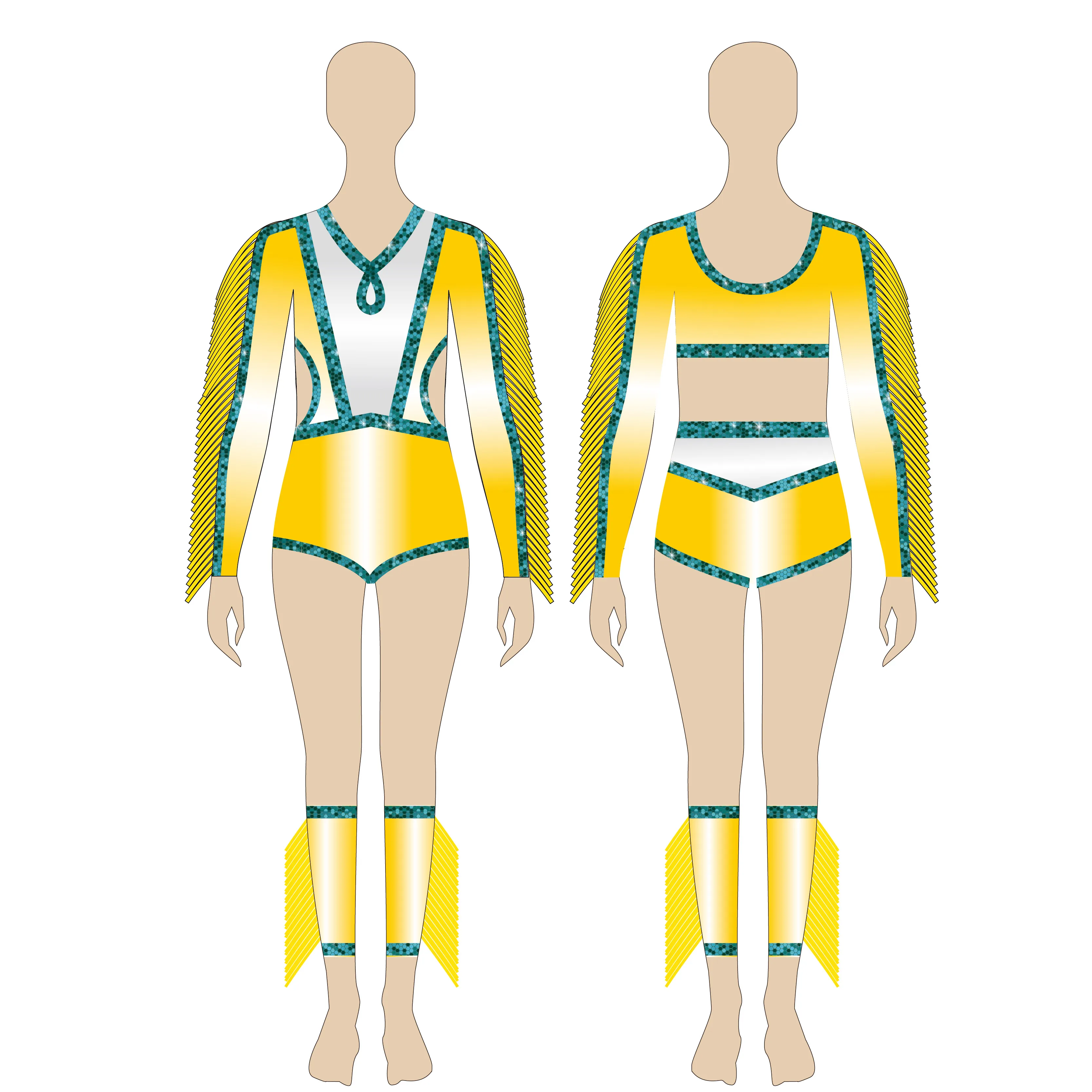 Custom Sequin Tassel Majorette Uniform - Dance Costumes