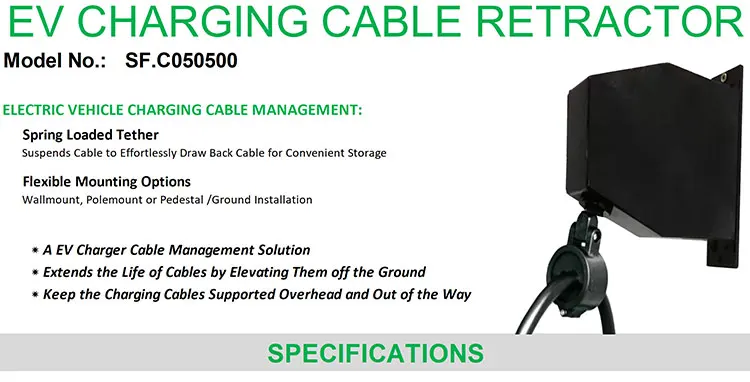 L2 EV Charger Cable Management System Level 2 Charging Station Cable ...