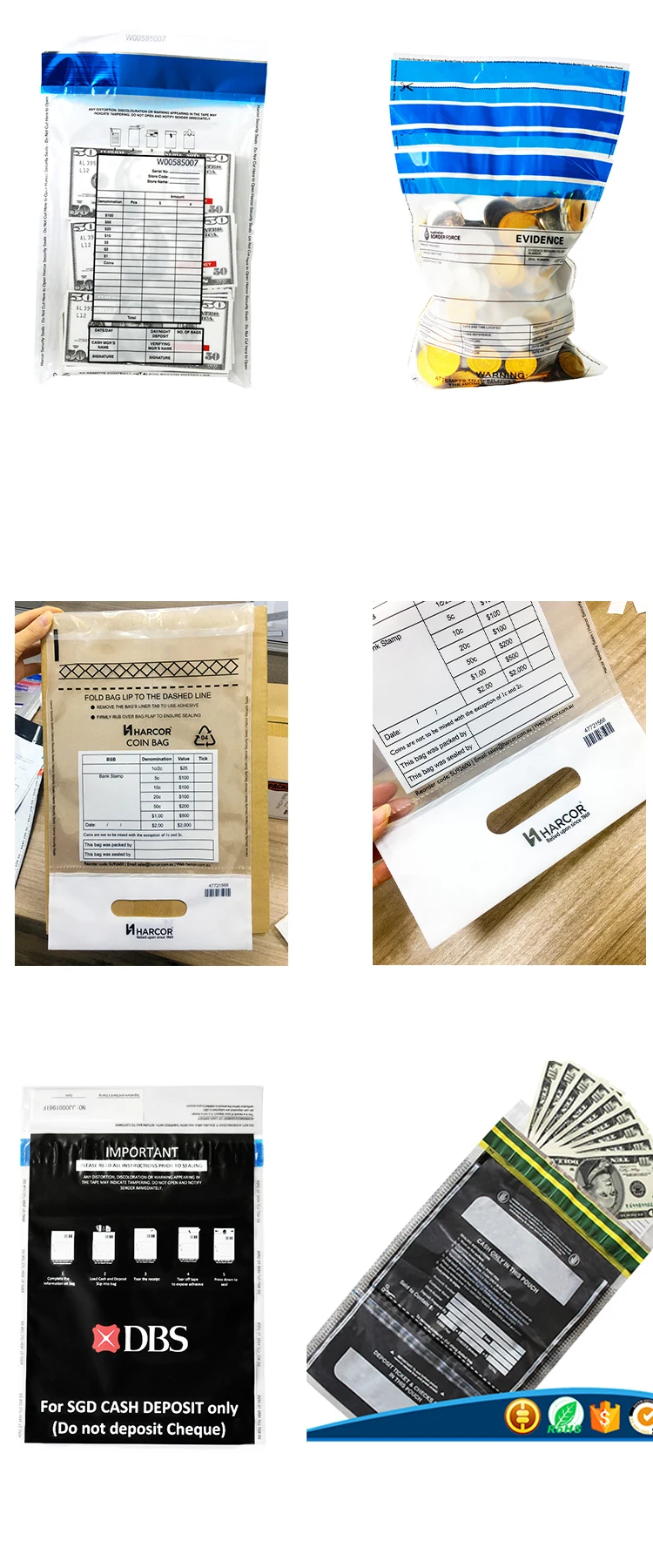 Custom Logo High Quality Security Level Cash Bags/bank Deposit Bags ...