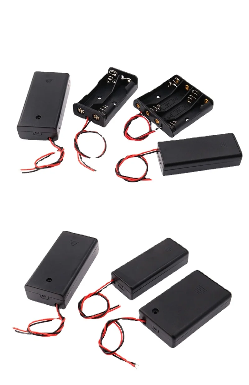 3xaaa Battery Holder With Switch 18650 Box 1/2/3/4/6/8 Slots Diy Power ...