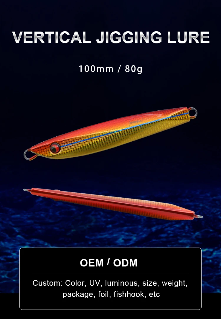 Oem 80g Saltwater Vertical Fishing Jigs Metal Speed Fast Deep Sea ...