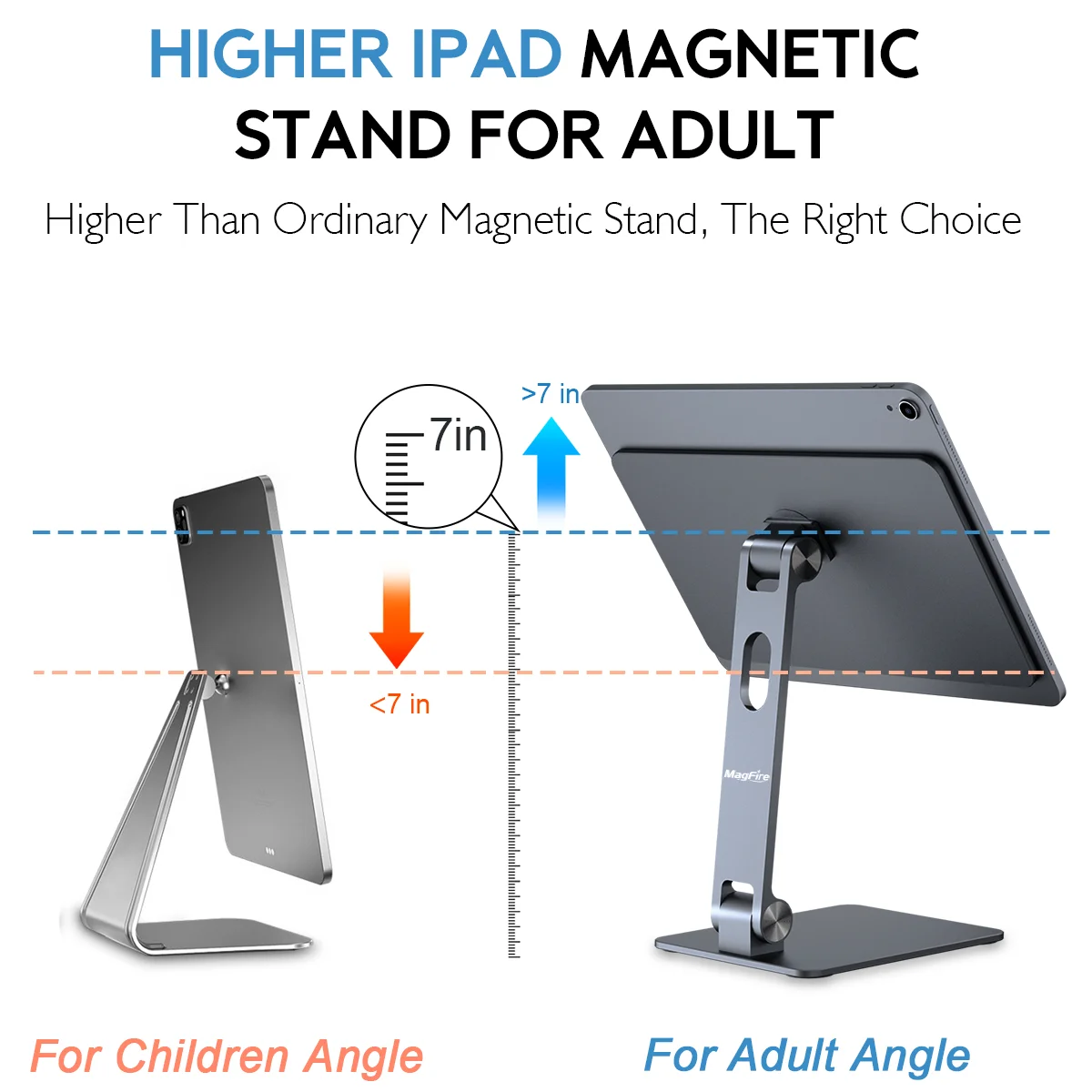 Foldable Premium Magnetic iPad Holder Stand - Adjustable Multi-Angle ...