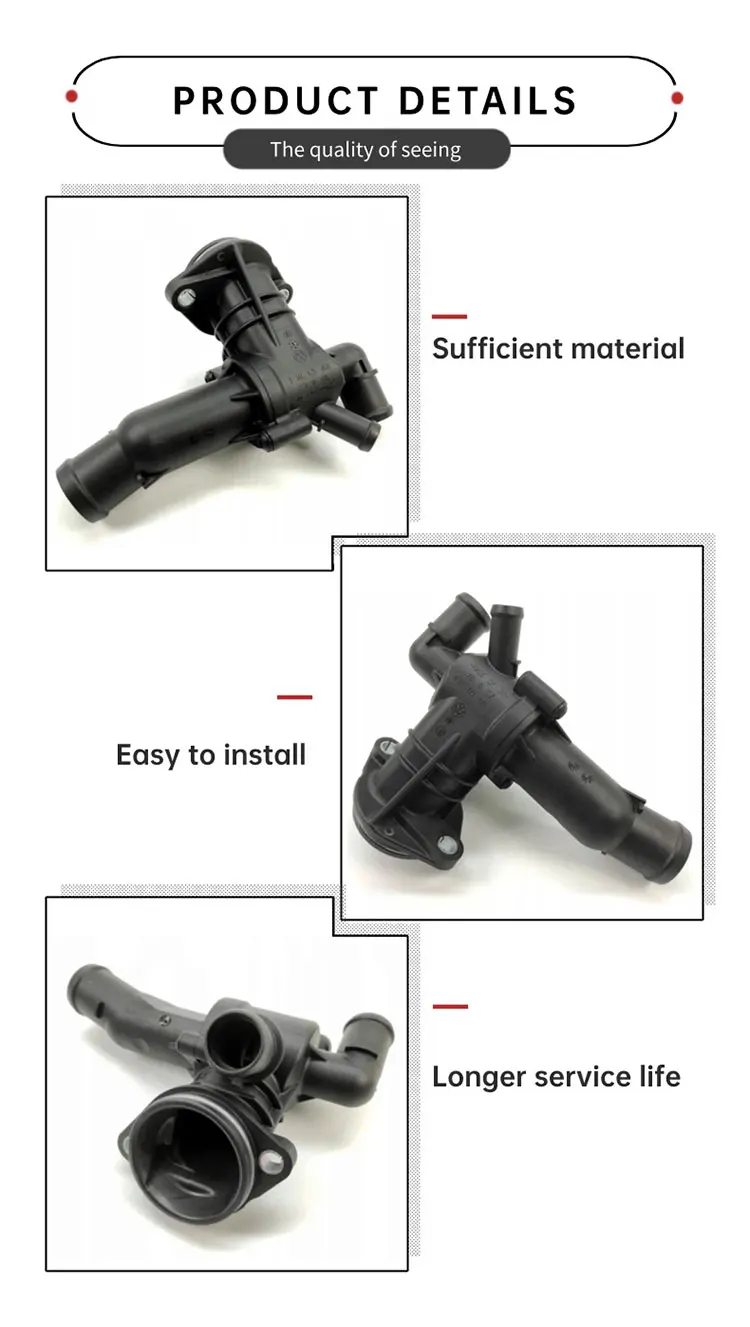 Auto Cooling System Water Flange Thermostat Housing 03p 121 111e / 03p ...