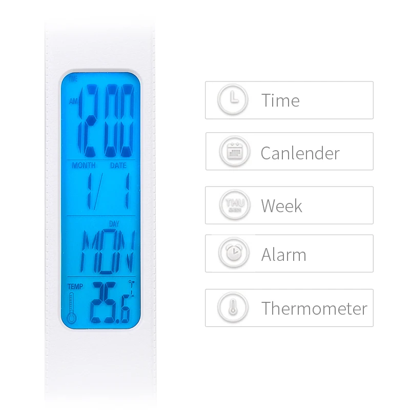 Tc25 Alarm Clock Time Display Battery Rechargeable Usb Reading Desk ...
