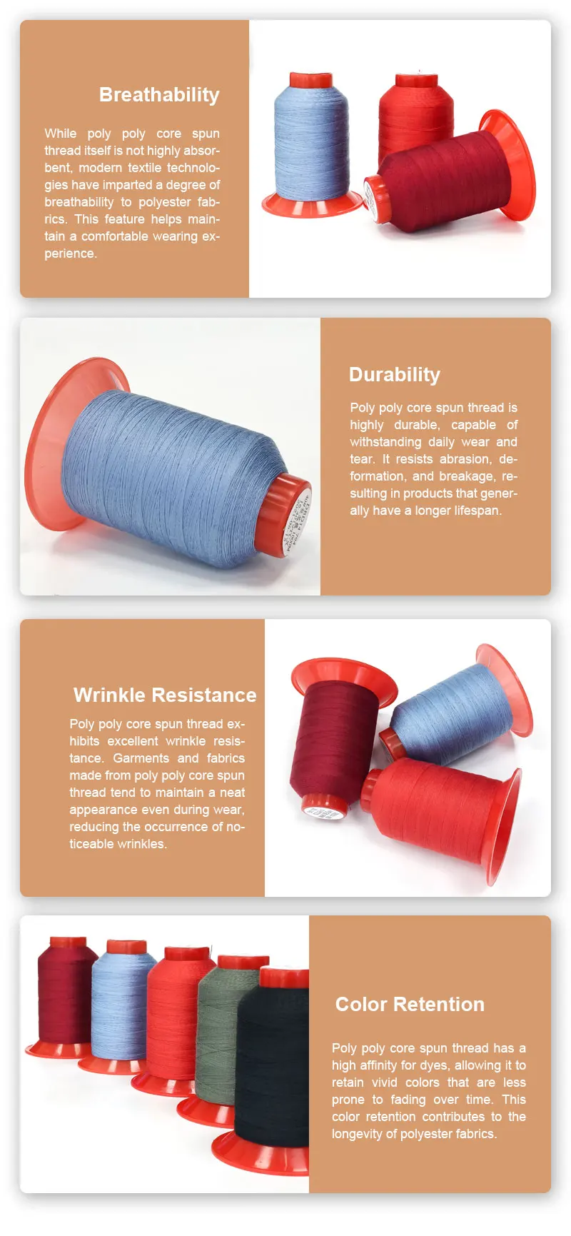 Poly Poly Core Spun Thread Poly Core Spun Embroidery Sewing Thread 100% ...