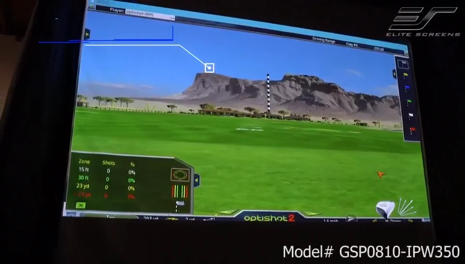 GSP8X10-IPW350 GolfSim DIY Screen Series Sports Golf Indoor Simulator Hitting Net with Screen ...